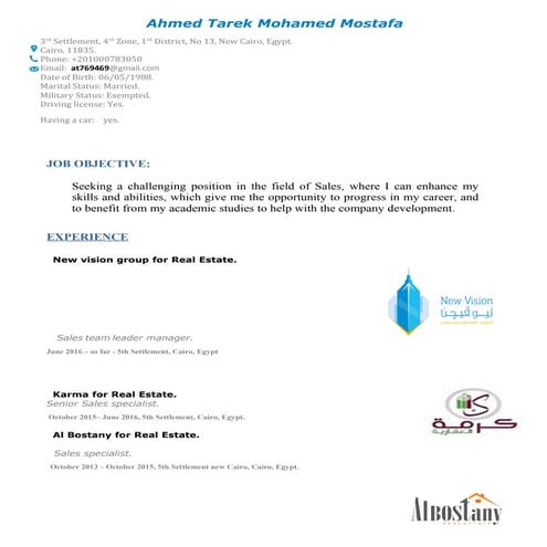 Ahmed Tarek CV | DOC