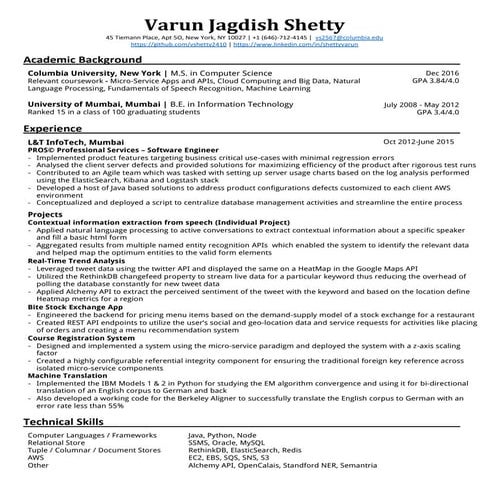Resume_Varun Shetty_vs2567 | PDF