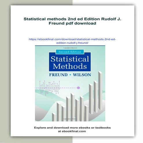 Statistical methods 2nd ed Edition Rudolf J. Freund | PDF