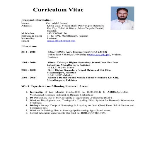 samad CV Detail | DOC