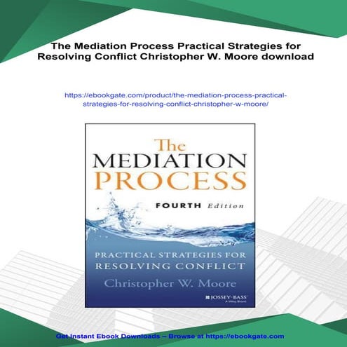 The Mediation Process Practical Strategies for Resolving Conflict ...
