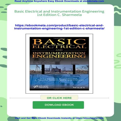 Basic Electrical and Instrumentation Engineering 1st Edition C. Sharmeela | PDF