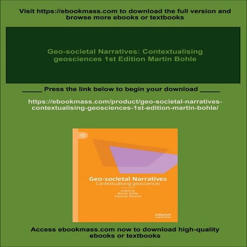 Geo-societal Narratives: Contextualising geosciences 1st Edition Martin ...