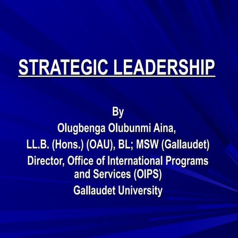 STRATEGIC LEADERSHIP | PPT