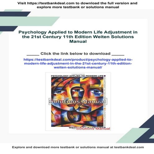 Psychology Applied to Modern Life Adjustment in the 21st Century 11th ...