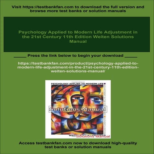 Psychology Applied to Modern Life Adjustment in the 21st Century 11th ...