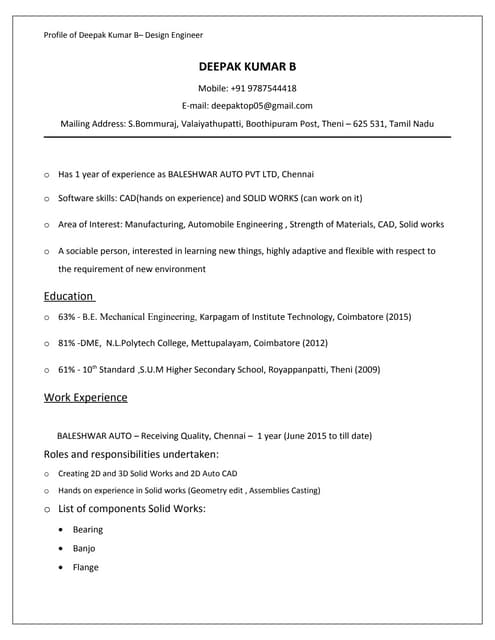 Mechanical design engineer portfolio | PDF