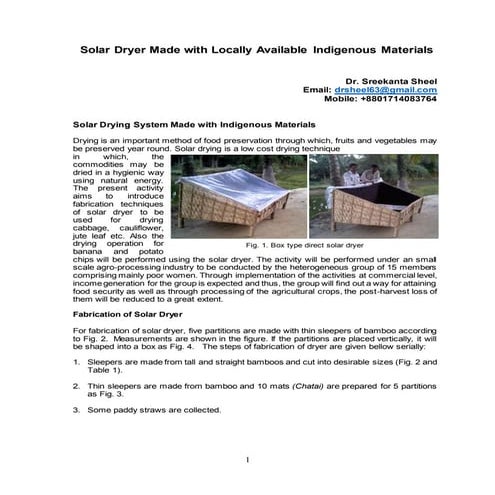 Solar Drying-Dr. Sreekanta Sheel | DOCX