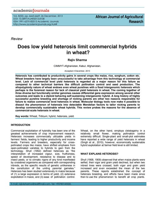 Diallele selective mating system | PPTX | Genetics | Science