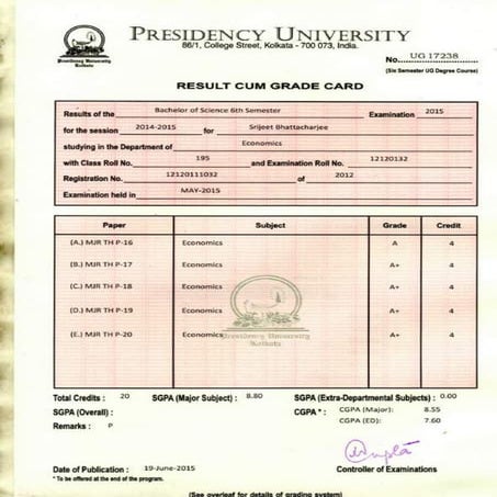 Graduation Marksheets | PDF