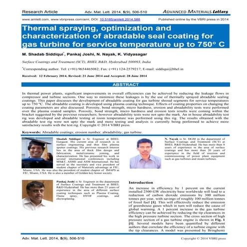 Abradable coatings paper | PDF