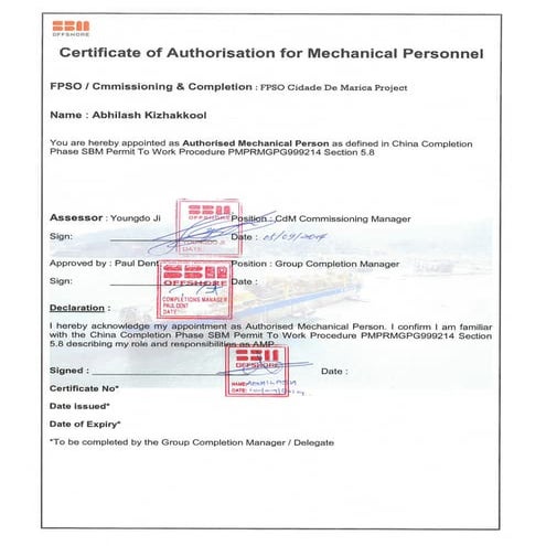Certificate of Authorisation (AMP) | PDF