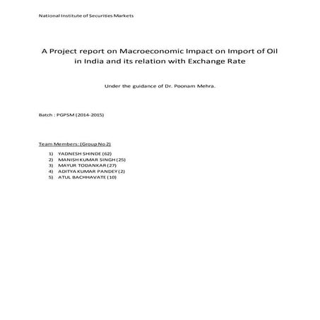 Economic Project Report | DOCX