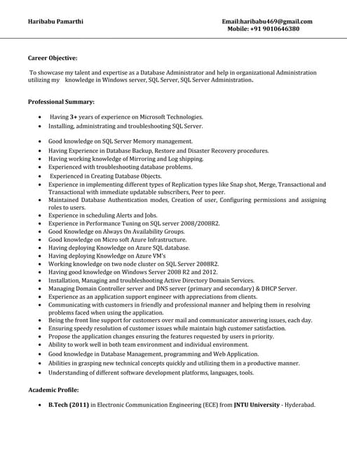 Resume (2) | DOC | Databases | Computer Software and Applications