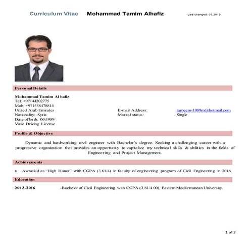 Abdalmalik CV | PDF