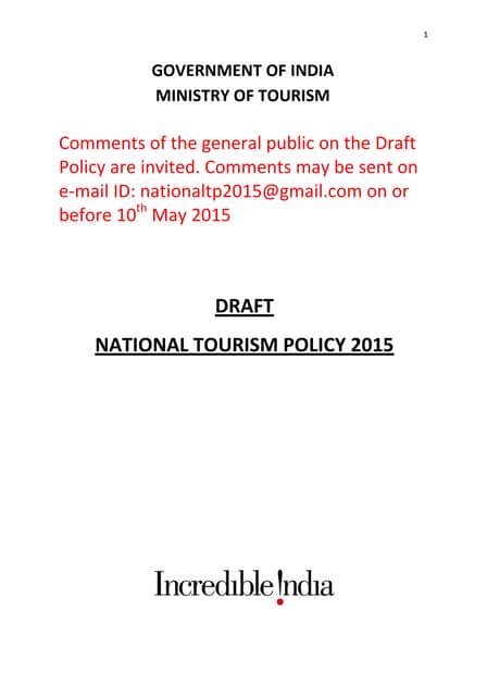 National tourism policy | PPTX
