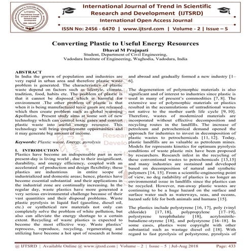 Converting Plastic to Useful Energy Resources | PDF