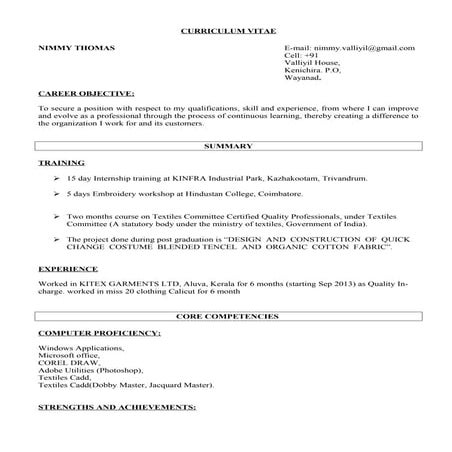 Nimmy Thomas-Resume-01 | PDF