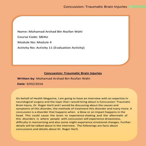 SBI4U Module 4 Activity 11 (Evaluation Activity) Mohamad Arshad Bin ...