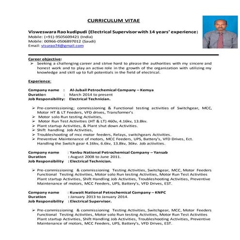 Rao cv supervisor | DOCX