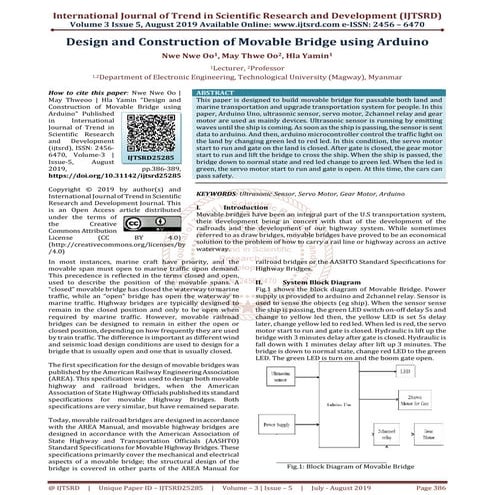 Design and Construction of Movable Bridge using Arduino | PDF