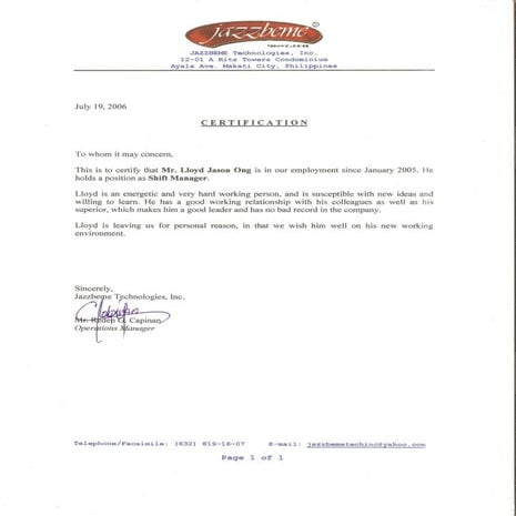 BST NAC Certificate | PDF