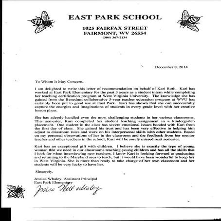 Jessica Whaley letter | PDF