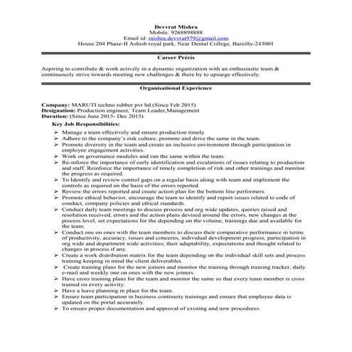 Process Specialist Job Description | DOC