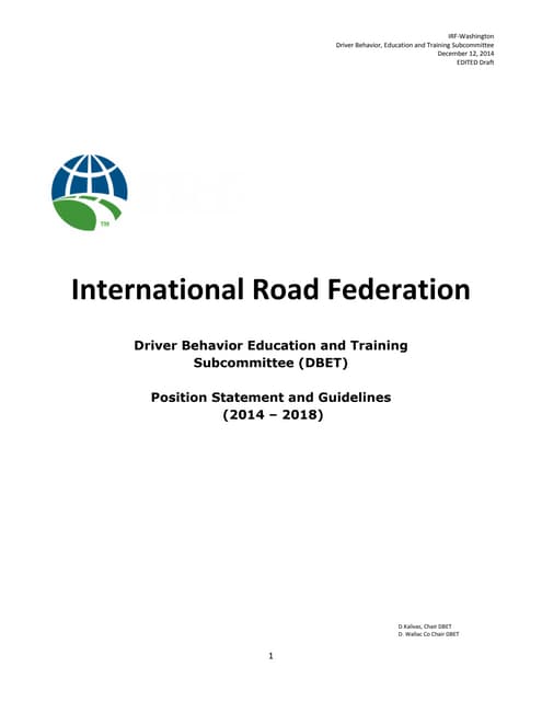 Road Safety in Shell – Journey to Goal Zero | PPT