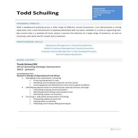Todd Resume | DOCX | Business | Business and Finance