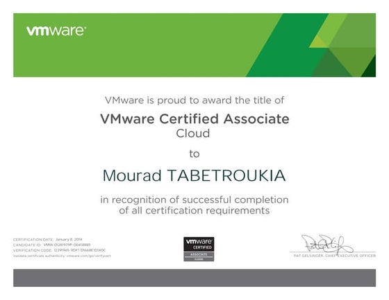 VMWare Assosiate certificate | PPT