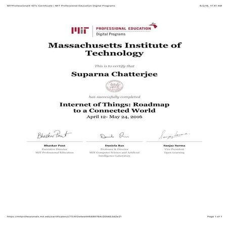 MITProfessionalX IOTx Certificate | MIT Professional Education Digital ...