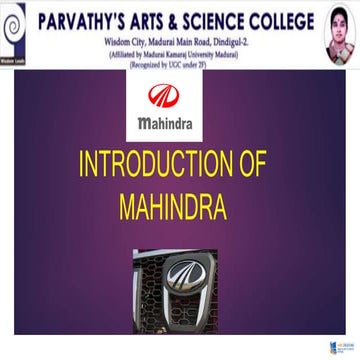 (65)introduction of mahindra ppt ah authors | PPT