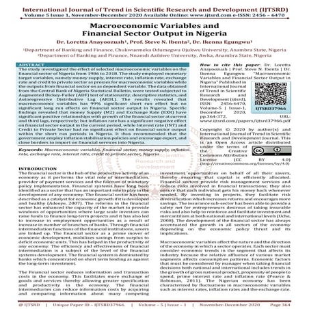 Macroeconomic Variables and Financial Sector Output in Nigeria | PDF