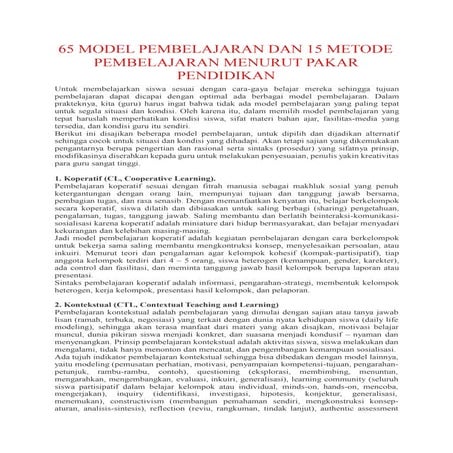 65 model pembelajaran | PDF