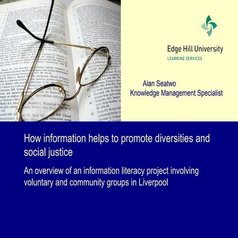 How information helps to promote diversities and social justice – an ...