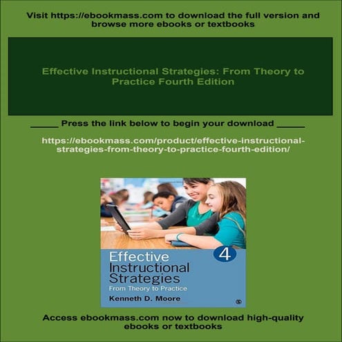 Effective Instructional Strategies: From Theory to Practice Fourth ...