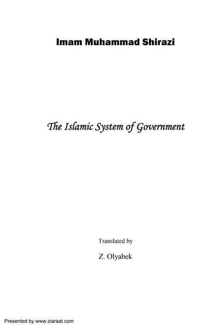 Principles of Islamic Governance and Leadership Week 1 Lecture | PPT