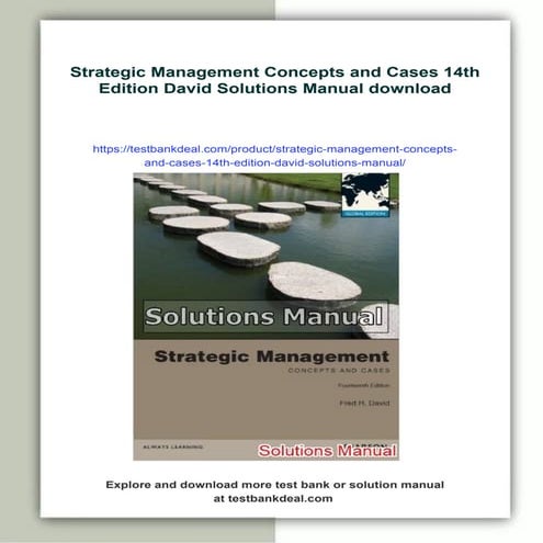 Strategic Management Concepts and Cases 14th Edition David Solutions ...