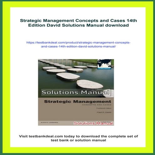 Strategic Management Concepts and Cases 14th Edition David Solutions ...