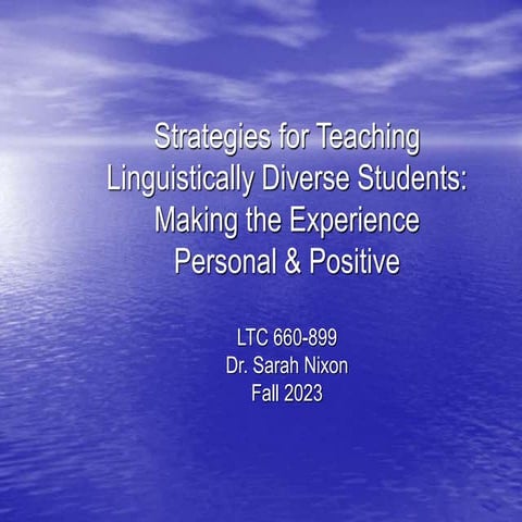 660 FA23 Strategies for Teaching ELs.ppt