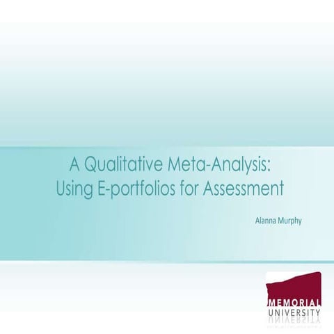 Using E-Portfolios for Assessment: A Qualitative Meta-Analysis | PPTX