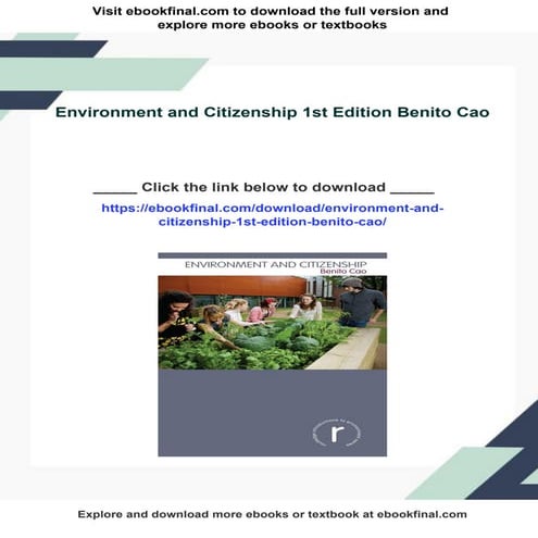Environment and Citizenship 1st Edition Benito Cao | PDF