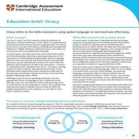 Oracy to literacy :why and how | PPTX