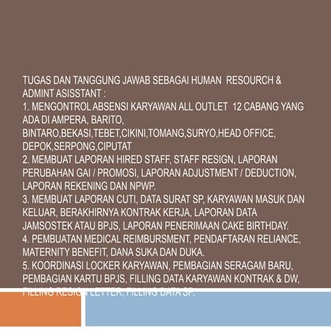 Presentation JOB DESK HR & ADMINT ASISSTANT | PPTX