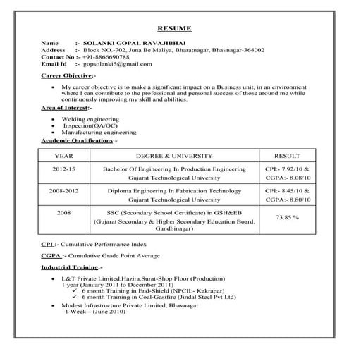 RESUME FINAL | PDF