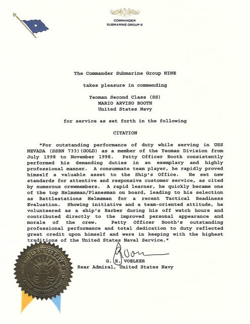 Joint Service Achievement Medal Citation