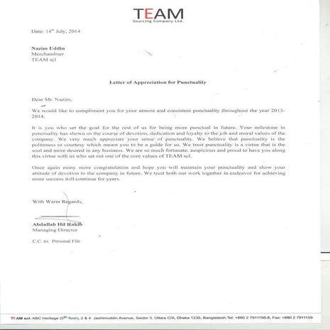 APPRECIATION OF PUNCTUALITY | PDF