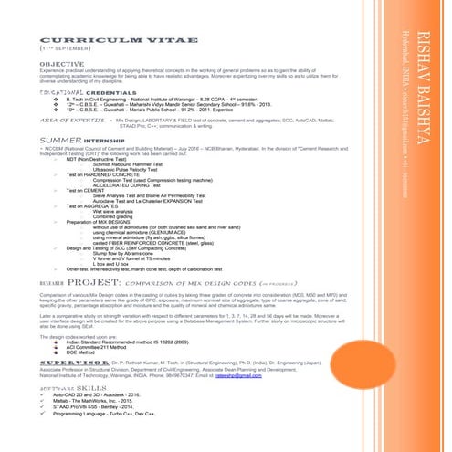 rishav baishya nit warangal INDIA CV3 | PDF