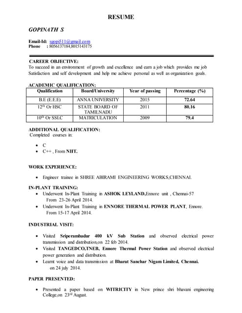 PLC BASED RESUME | DOCX